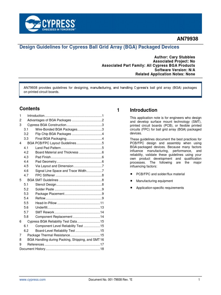 Infineon-AN79938 Design Guidelines For Infineon Ball Grid Array (BGA ...