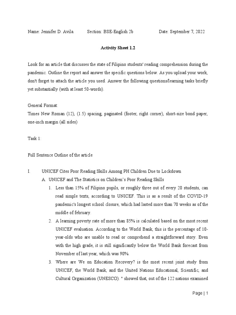 Classwork 2 | PDF | Reading Comprehension | Schools