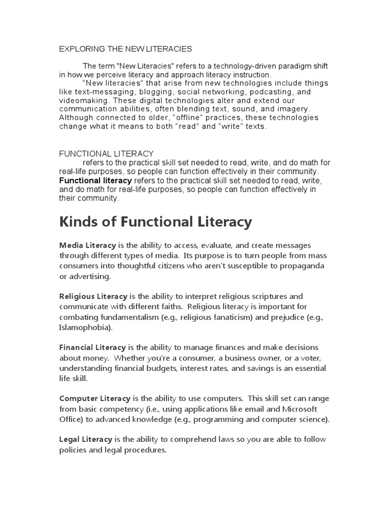 Exploring the Evolution of Literacy in the Digital Age | PDF | Literacy ...