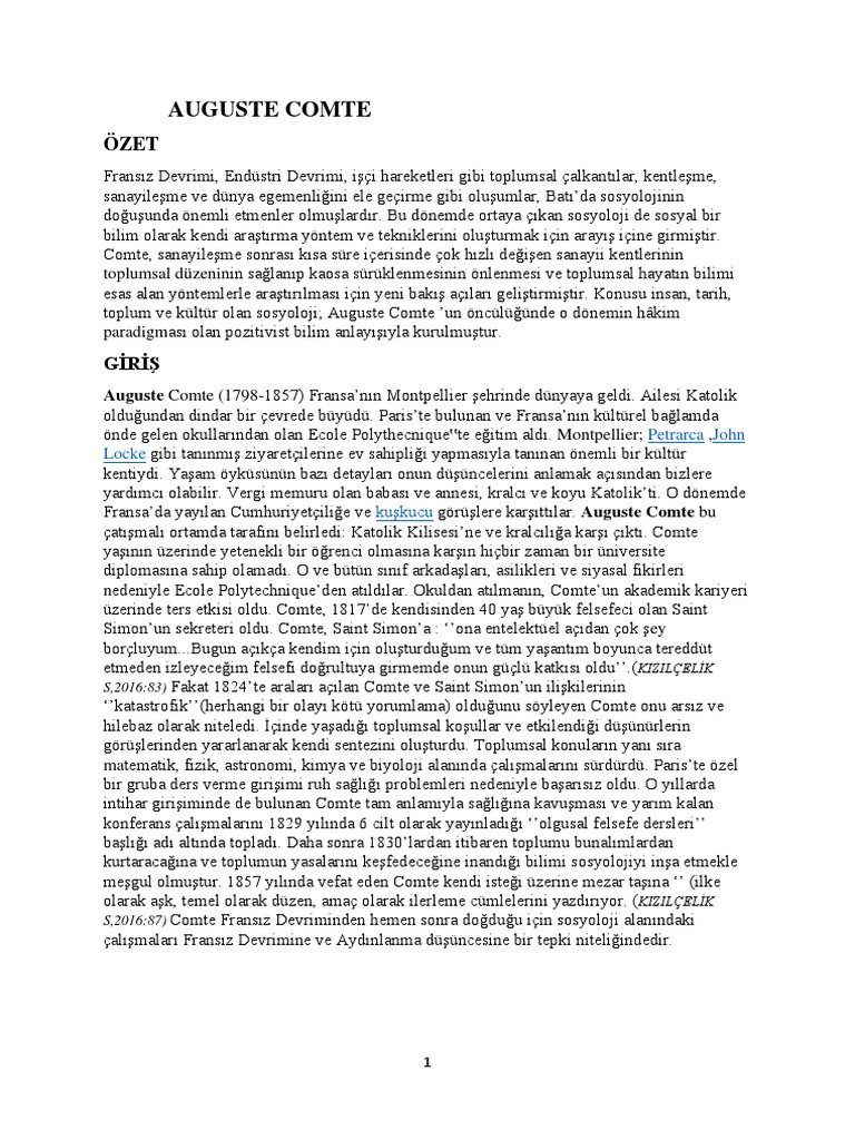 Auguste Comte | PDF