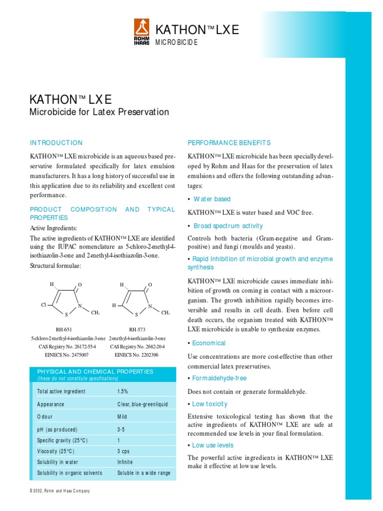 Kathon Lxe | PDF | Antimicrobial | Chemistry