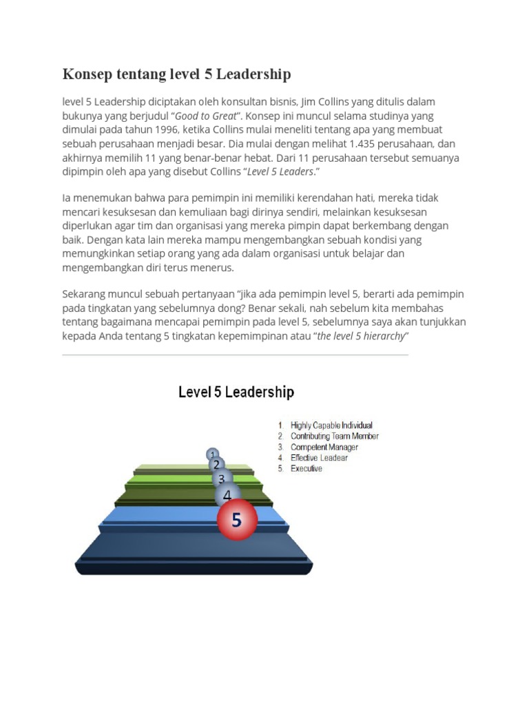 Konsep Tentang Level 5 Leadership Pdf