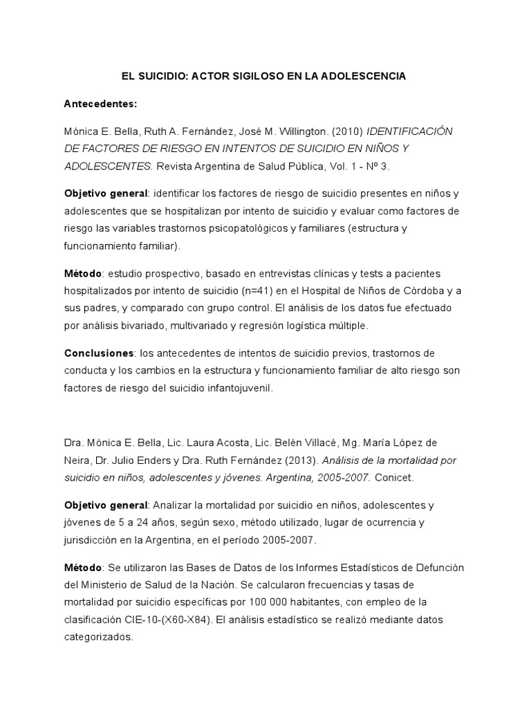 Oooo | PDF | Suicidio | Adolescencia