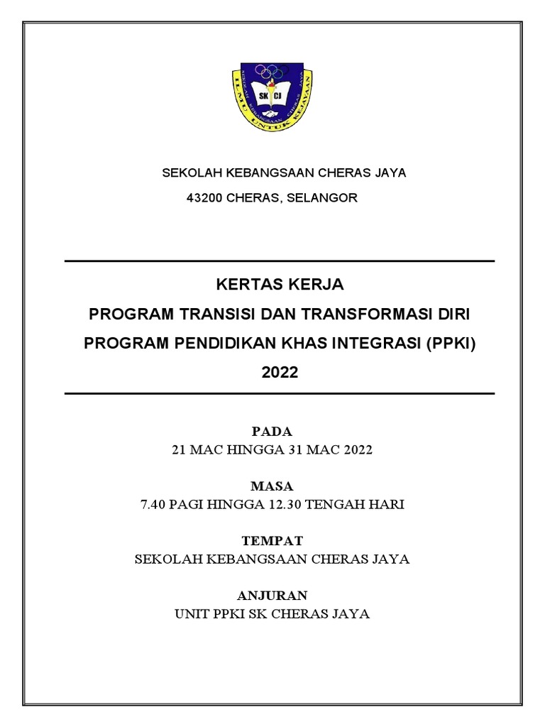 2022 - Kertas Kerja Program Transisi Dan Transformasi Ppki 2022 SKCJ ...