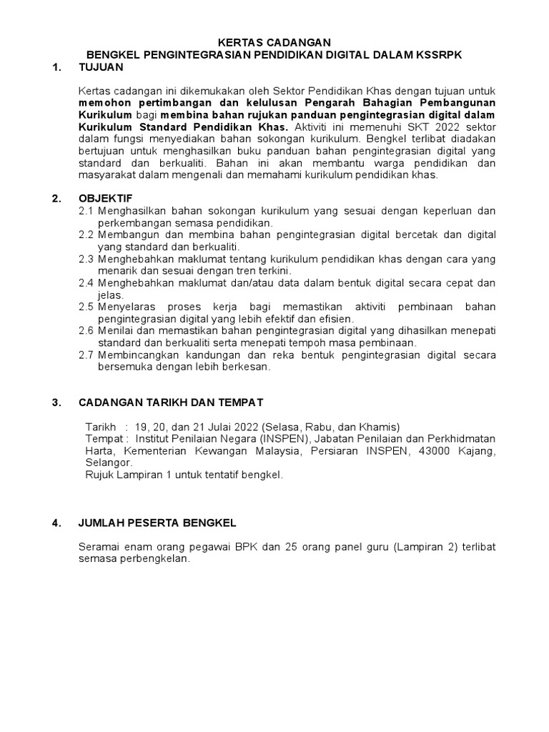 v4 14062022 Kertas Cadangan Bengkel - Docxedit 26 | PDF