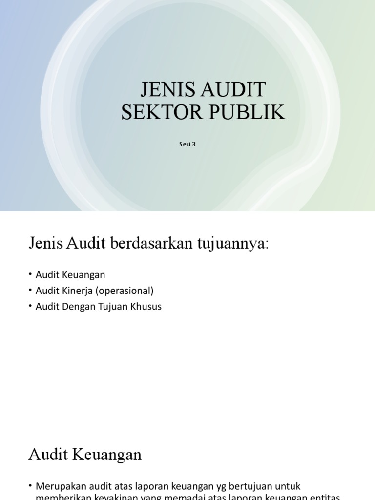 Sesi 3 - Jenis Audit Sektor Publik | PDF
