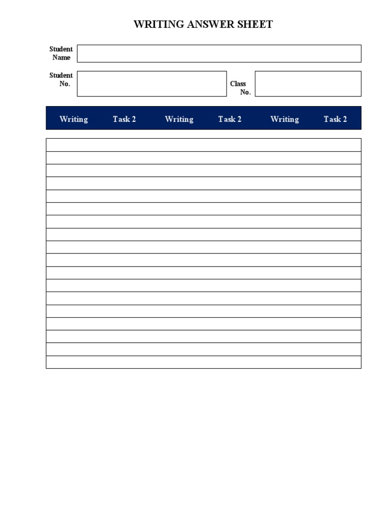 Writing Answer Sheet | PDF