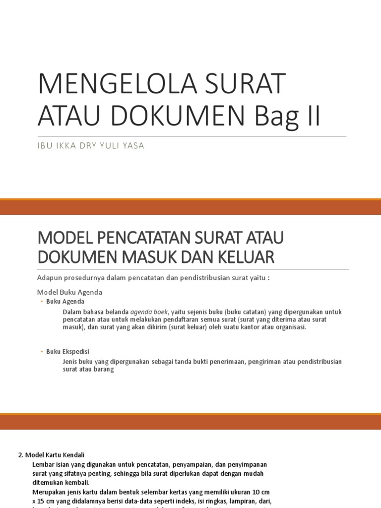 3.6 MENGELOLA SURAT ATAU DOKUMEN Bag II | PDF