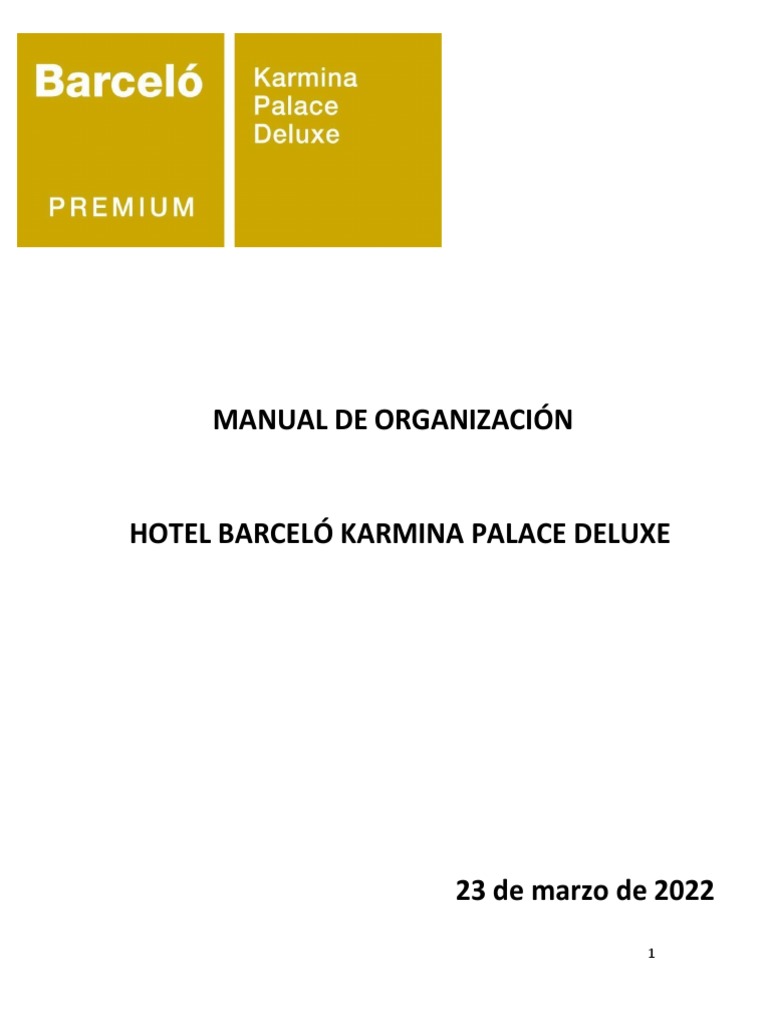 Manual del Hotel Barceló Karmina | PDF