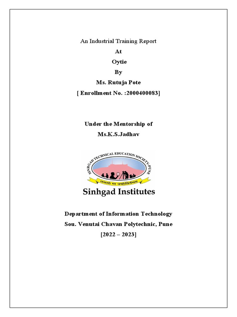 An Industrial Training Report | PDF | File System | Computer File