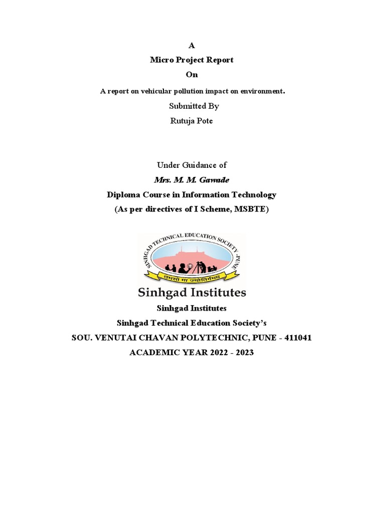 EST Microproject | PDF | Air Pollution | Gasoline