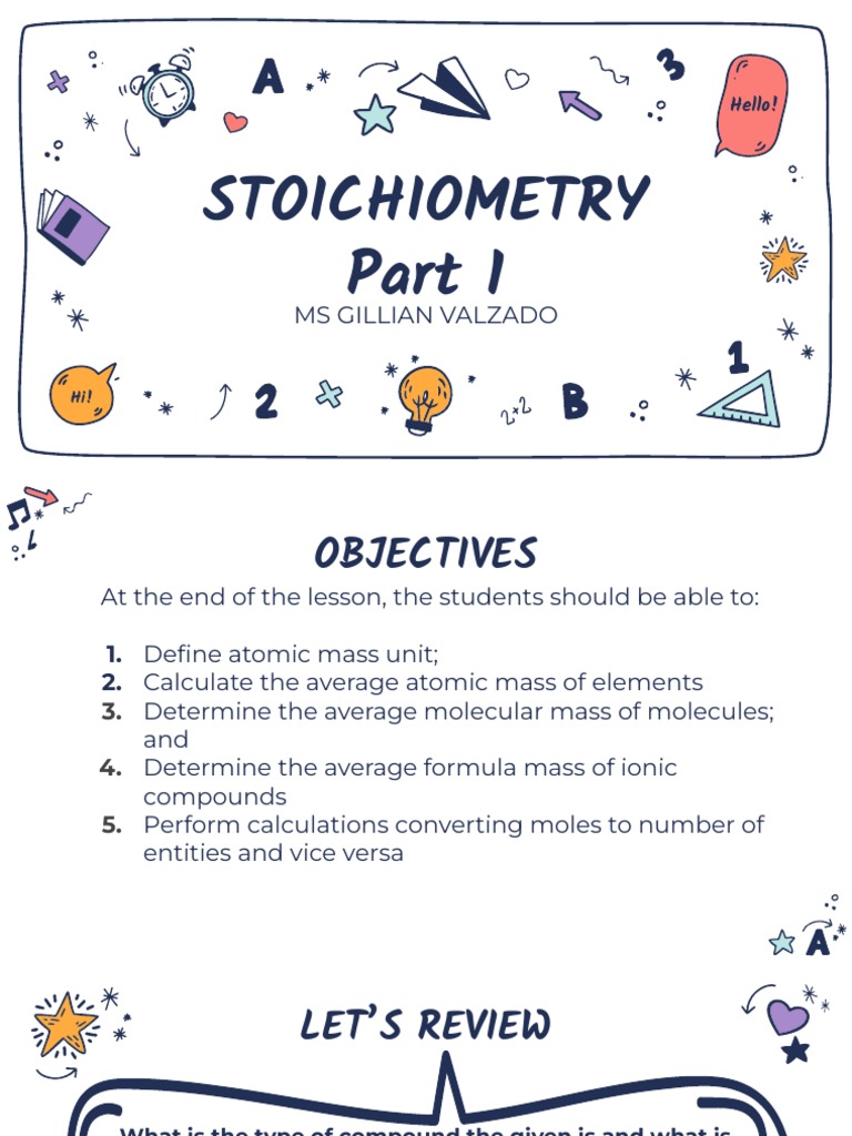 6 - Stoichiometry Part 1 | PDF | Mole (Unit) | Molecules