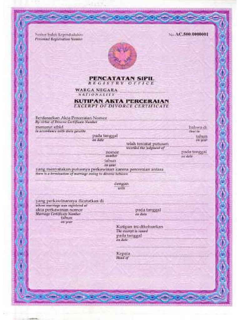 Blanko Akta Cerai | PDF