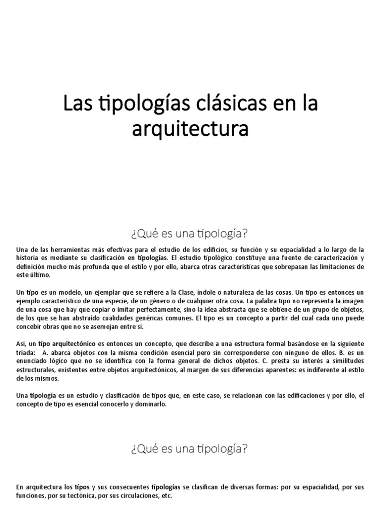 Las Tipologías Clásicas | PDF | Concepto | Roma
