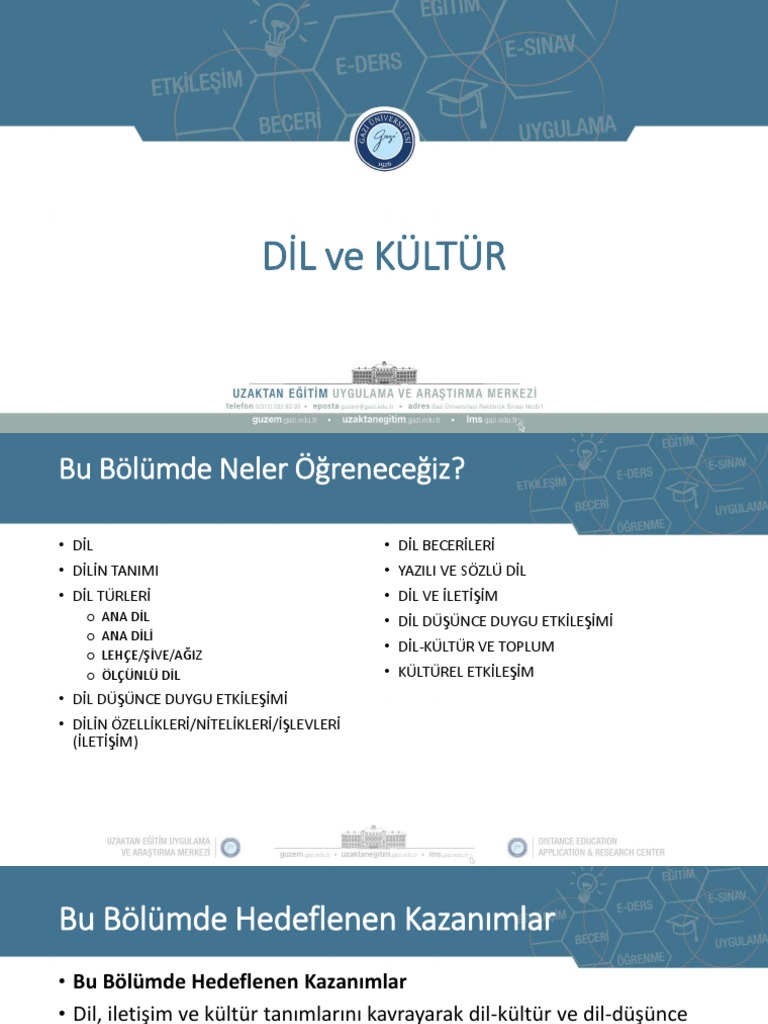 1 Hafta Dil Ve Dilin Ozellikleri Dil-Iletisim-Kultur Iliskisi Ve Dil | PDF