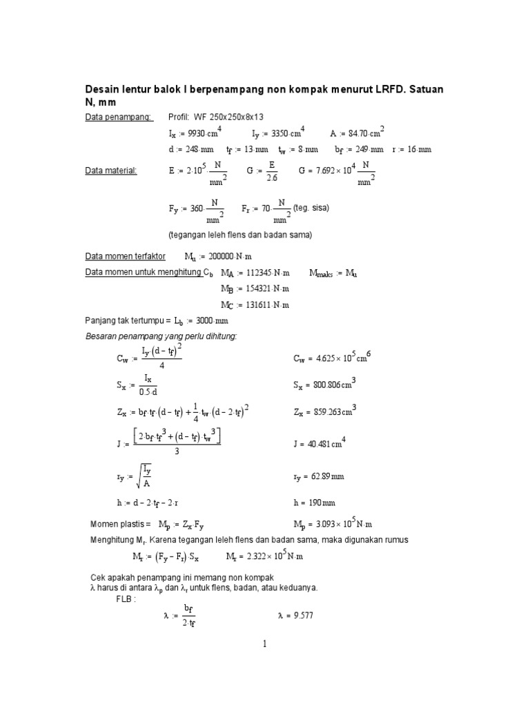 Design of Flexural Beams with Non-Compact Sections According to LRFD | PDF