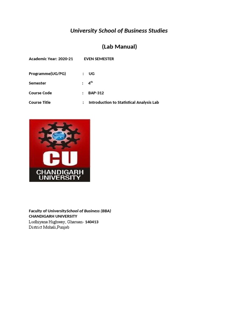 Lab Manual Practical 1 | PDF | Spss | Microsoft Excel