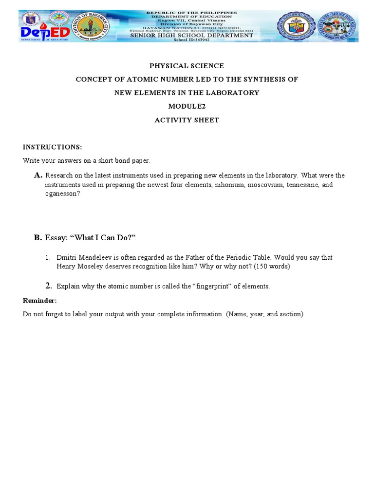 Activity Sheet Module 2 | PDF