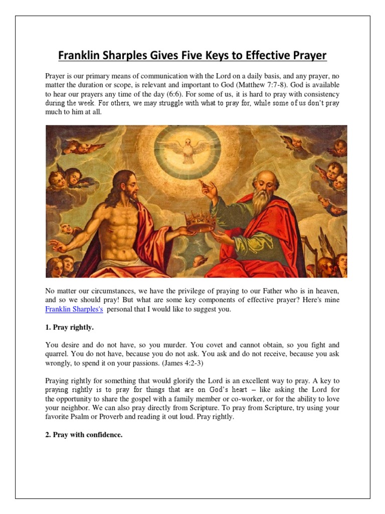 Franklin Sharples Gives Five Keys To Effective Prayer | PDF | Prayer ...