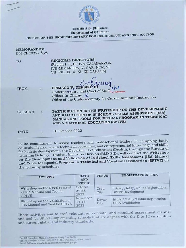 Memo Sptve Workshop Signed | PDF