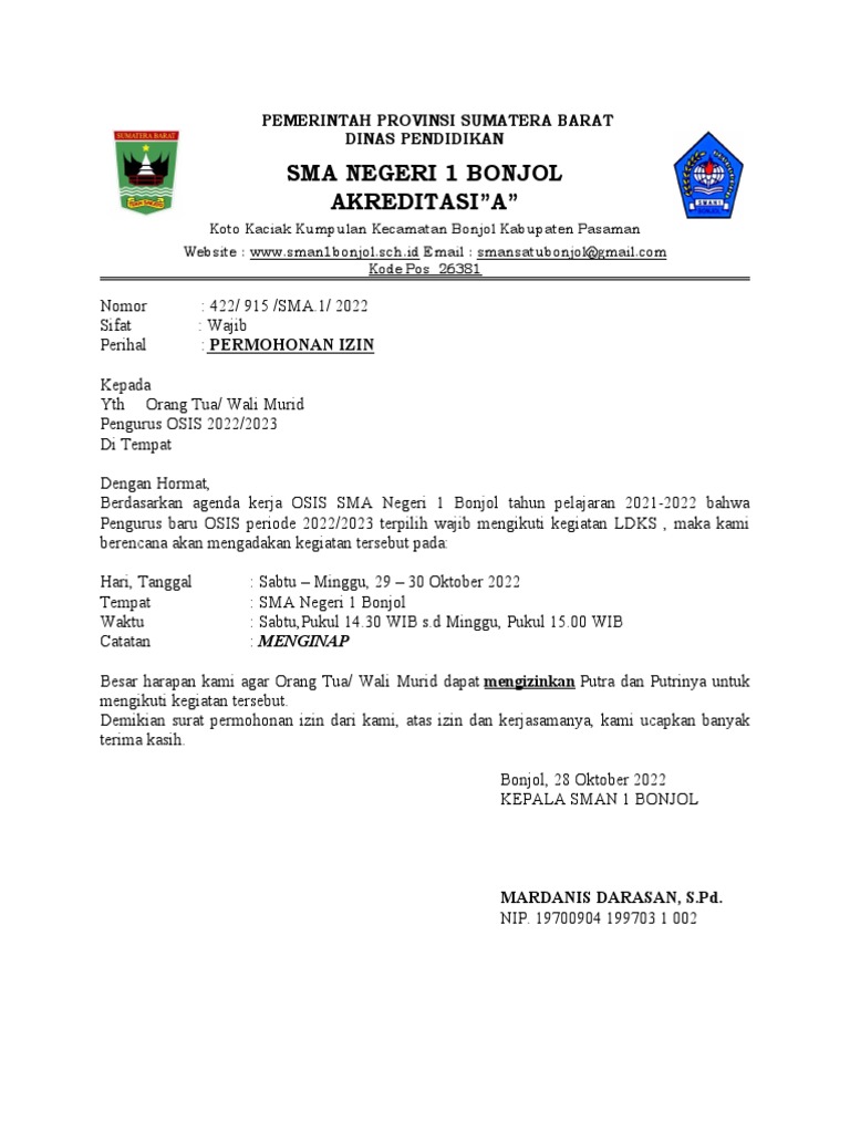 Surat Izin | PDF