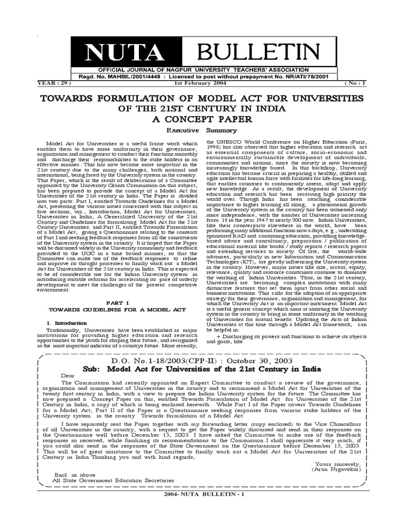 Model Act UGC Paper | PDF | Educational Technology | University