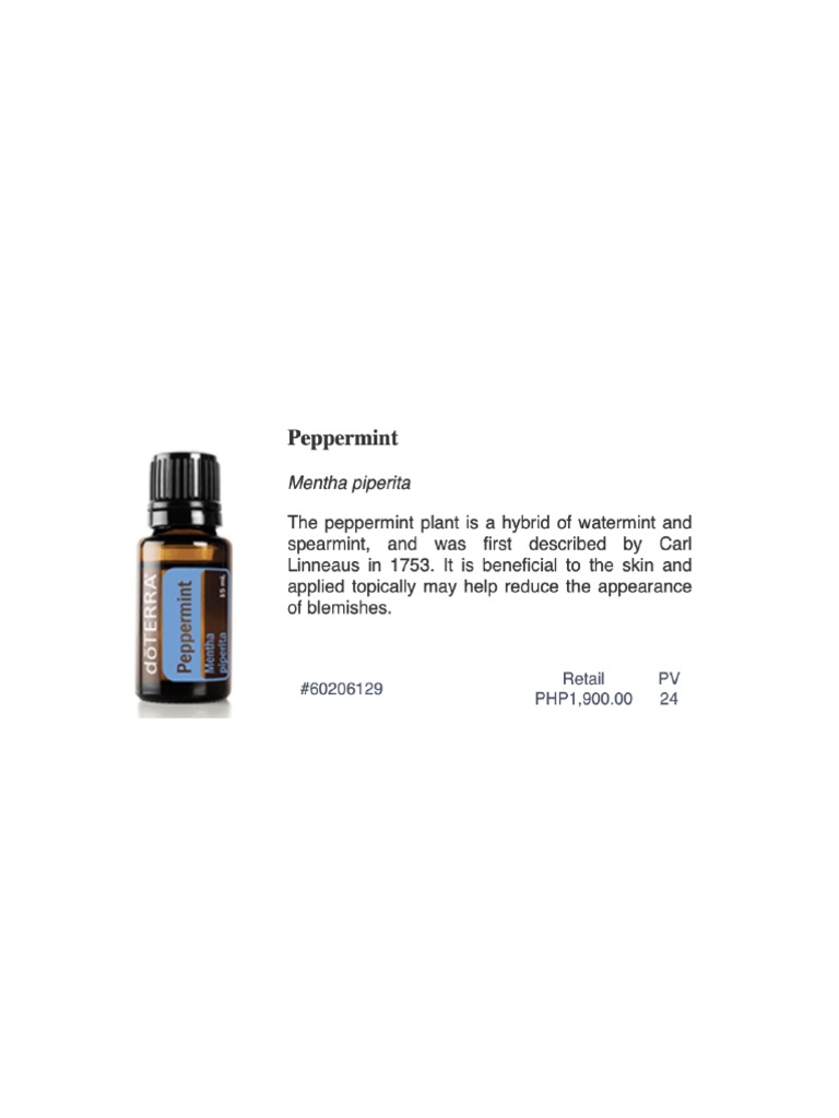 Peppermint - Doterra Oil | PDF