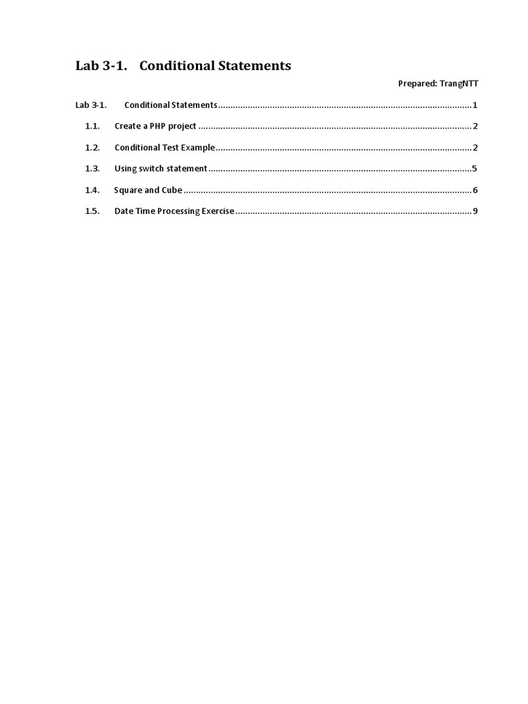 Lab 03-1 - Conditional Statements | PDF
