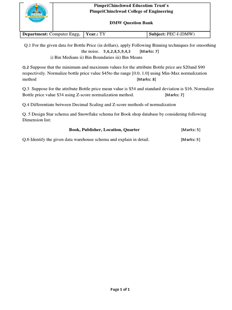 DMW Question Paper Pattern With Sample Questions | PDF