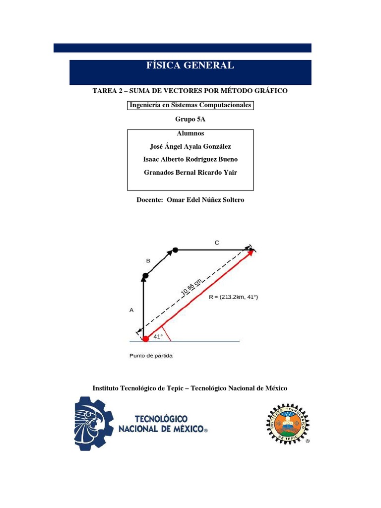 Tarea 2 - Suma de Vectores | PDF | Vector Euclidiano | Física