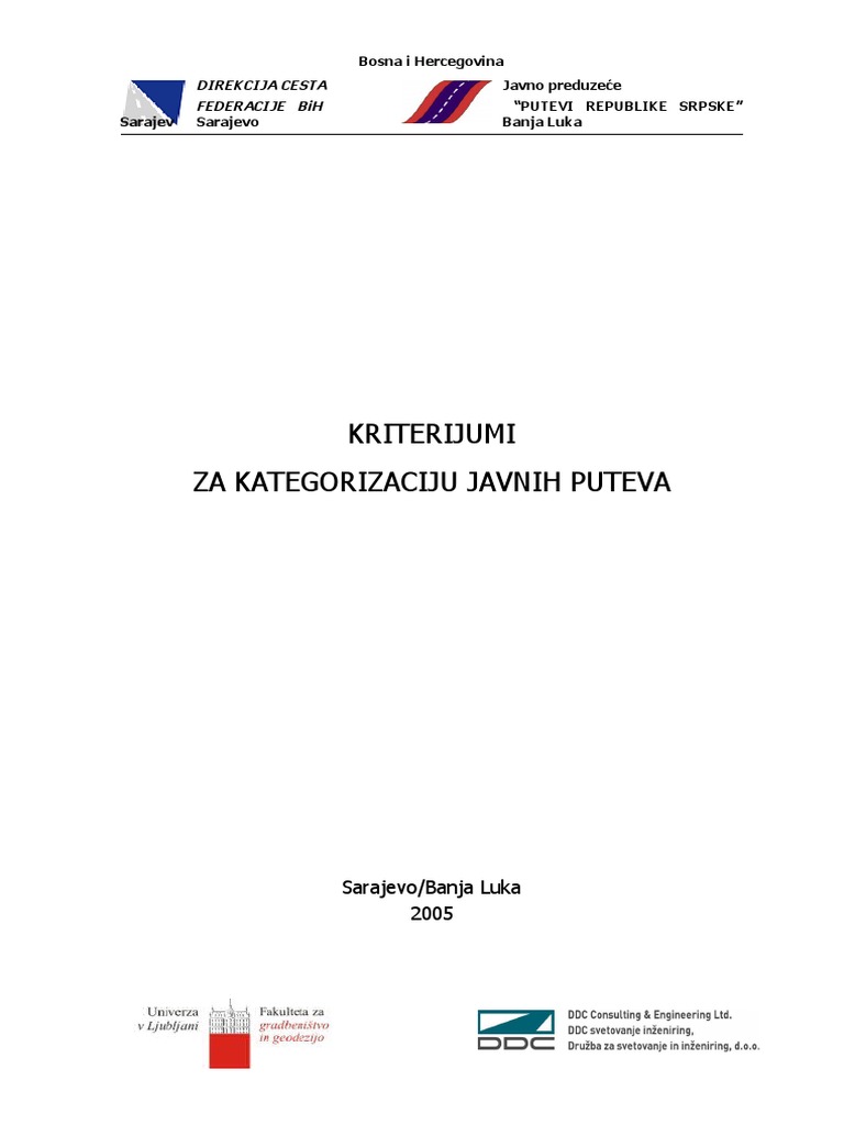 Kriterijumi Za Kategorizaciju Javnih Puteva | PDF
