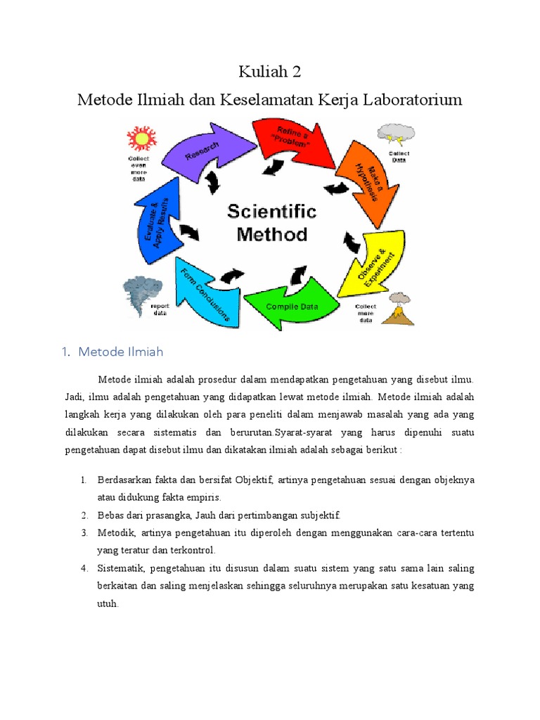 Kuliah 2 Metode Ilmiah Dan Keselamatan Kerja | PDF