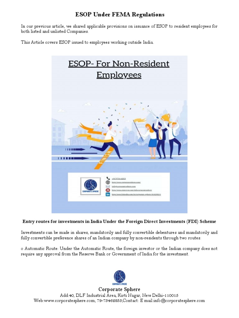 NRI ESOP Compliance Under FEMA Regulations | PDF | Stocks | Foreign ...
