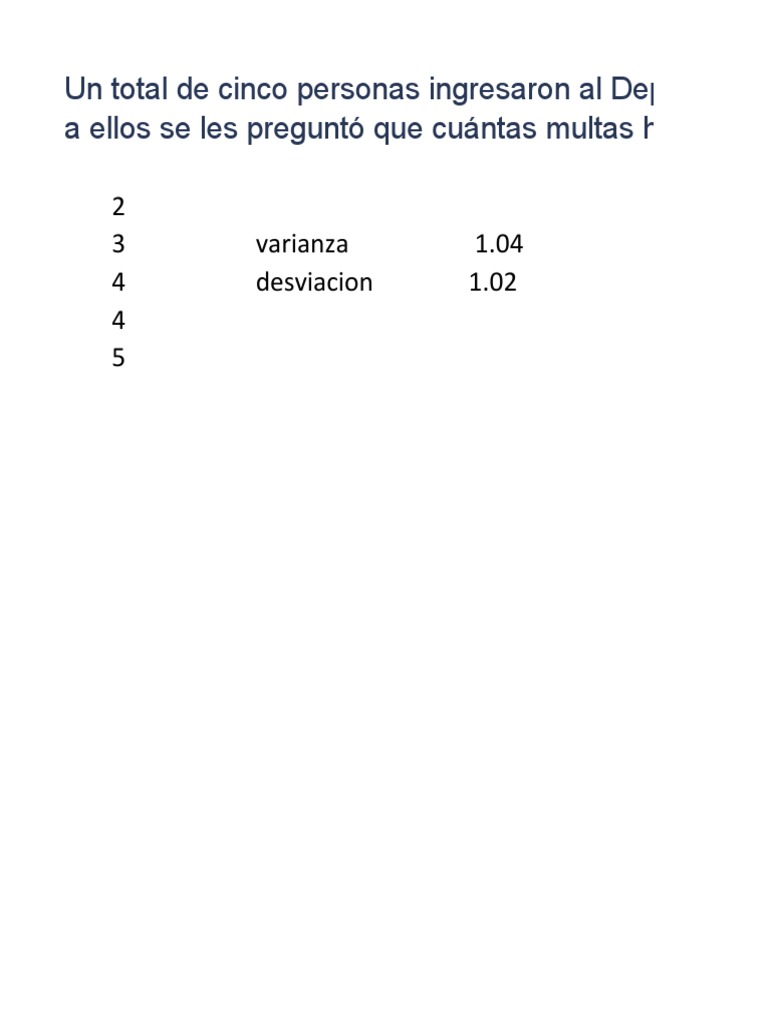 Ejercicios Medidas de DispersiÃ N | PDF