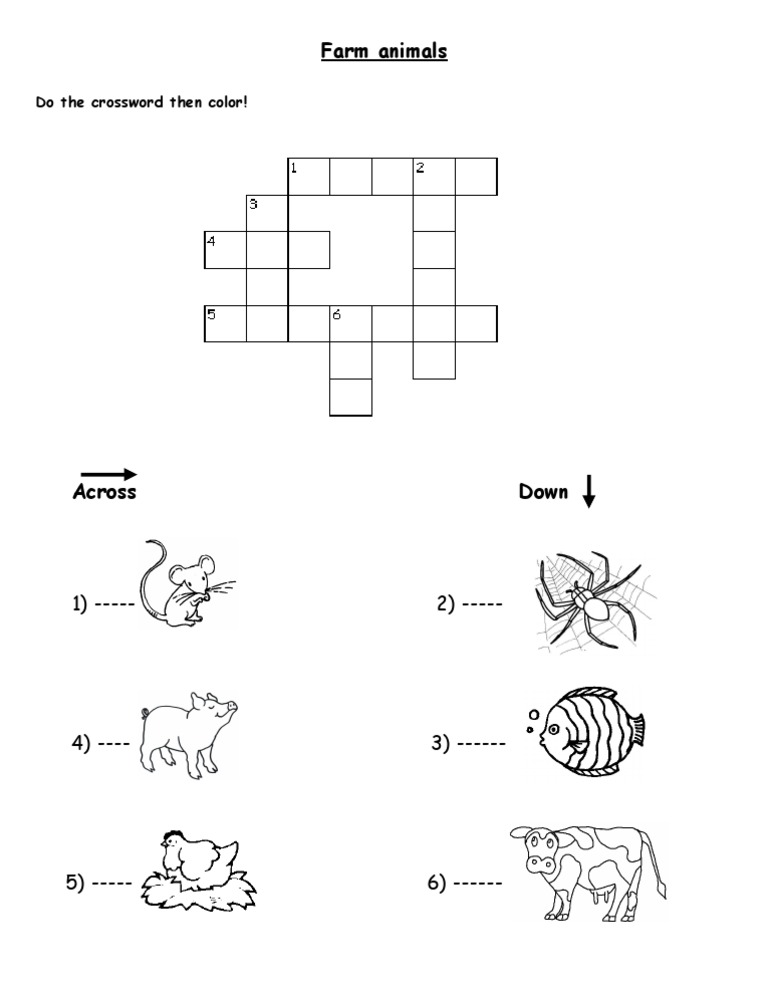 Farm Animals Crossword Activity | PDF