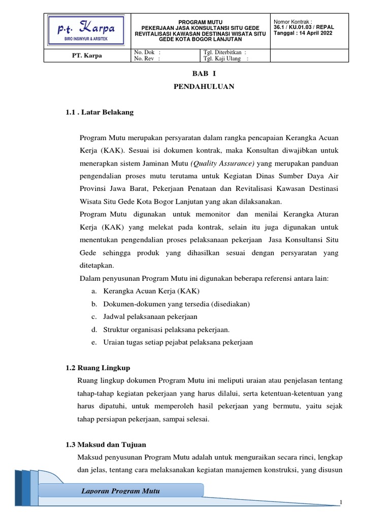 Program Mutu - 1 | PDF