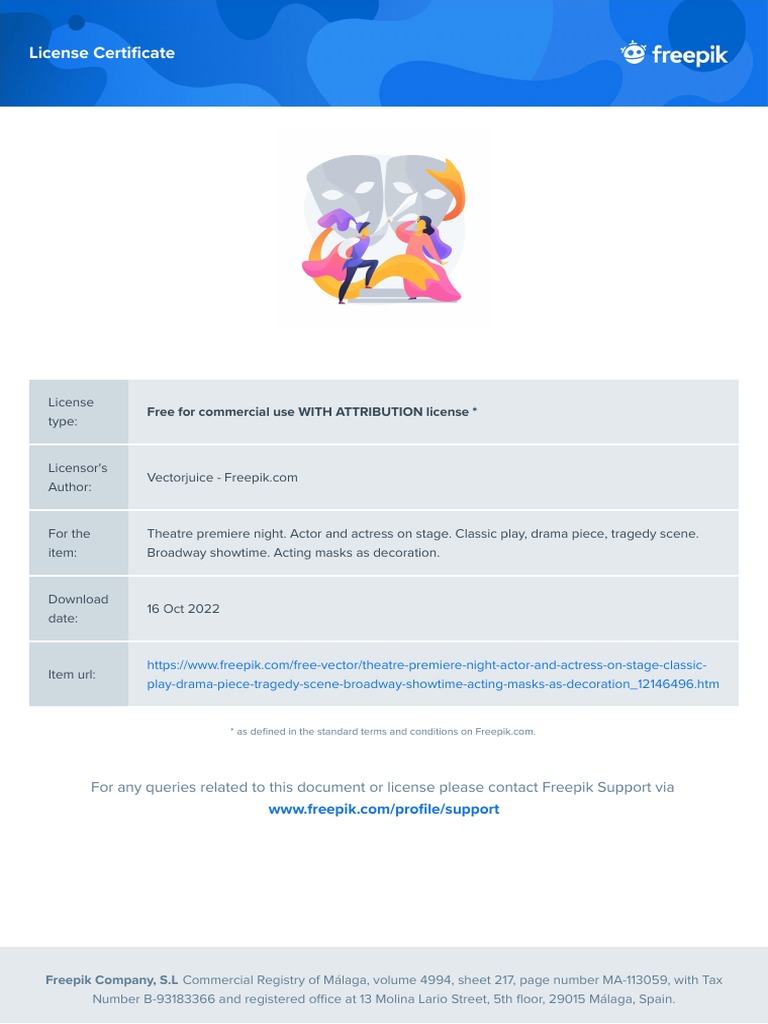 License Certificate: Free For Commercial Use WITH ATTRIBUTION License ...