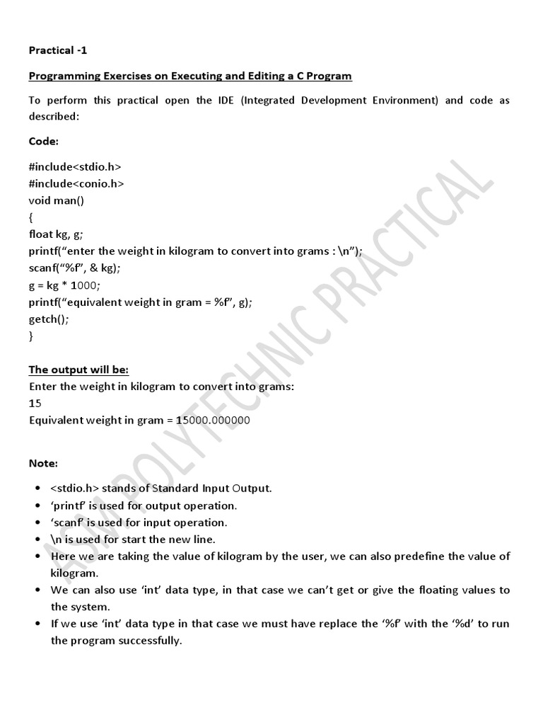 C Practical File | PDF | Control Flow | Computer Engineering