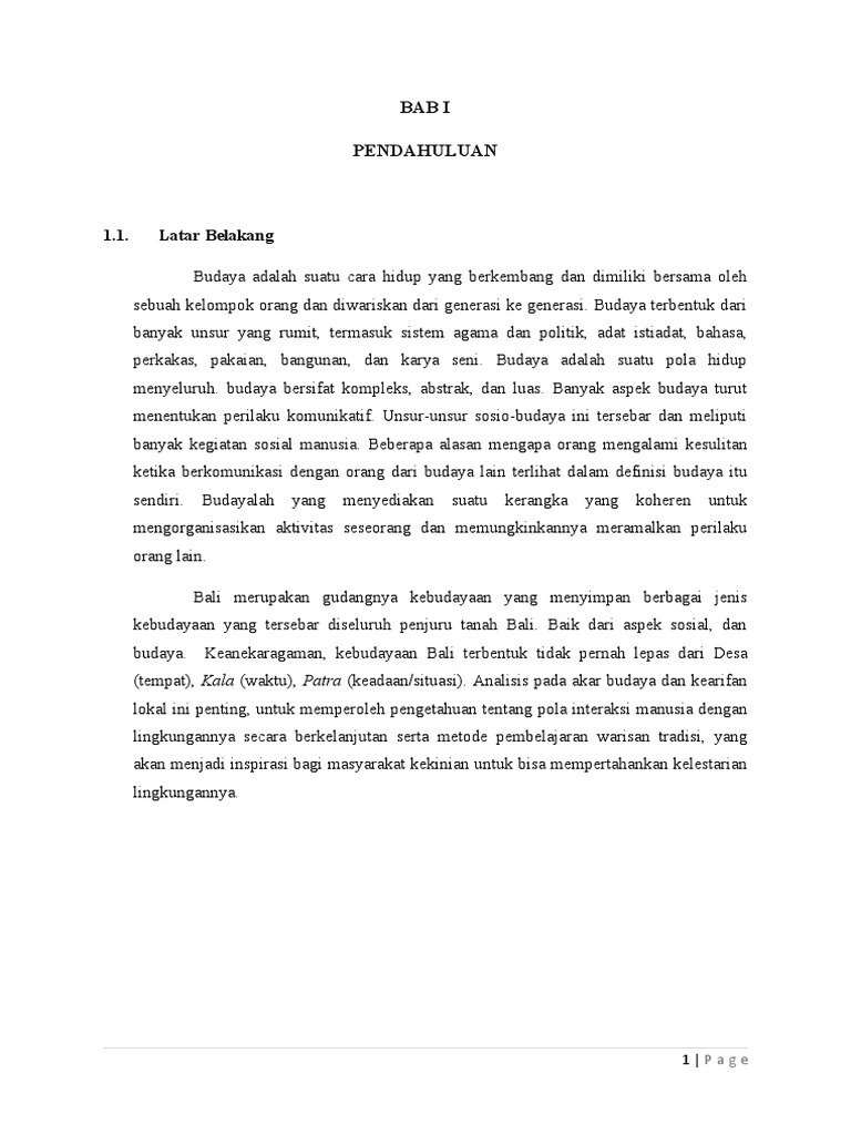 Unsur Budaya Desa Julah Bali | PDF