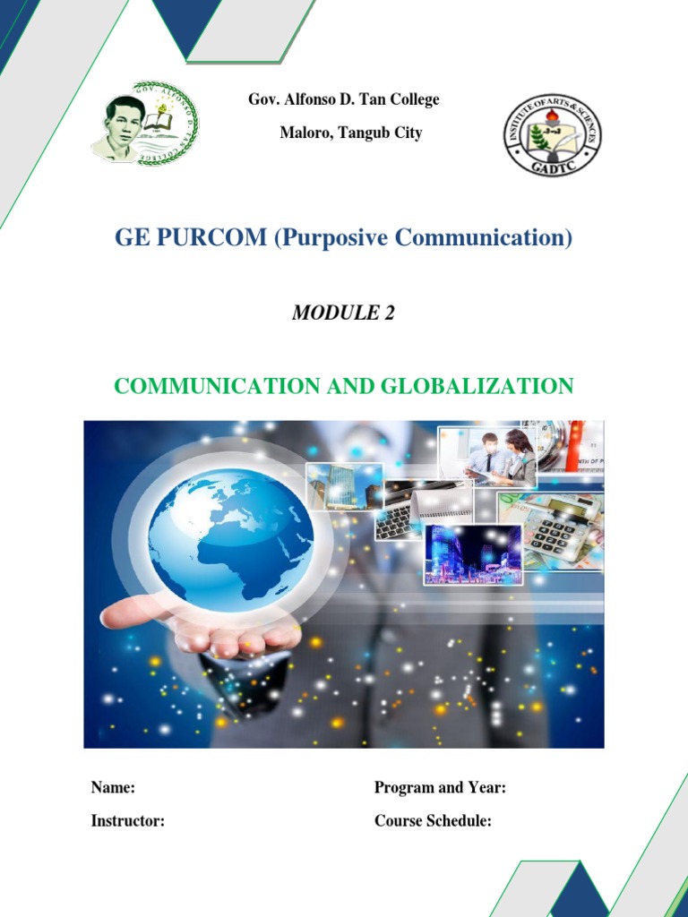 Ge Purcom-Module-2-Final | PDF | Globalization | Communication
