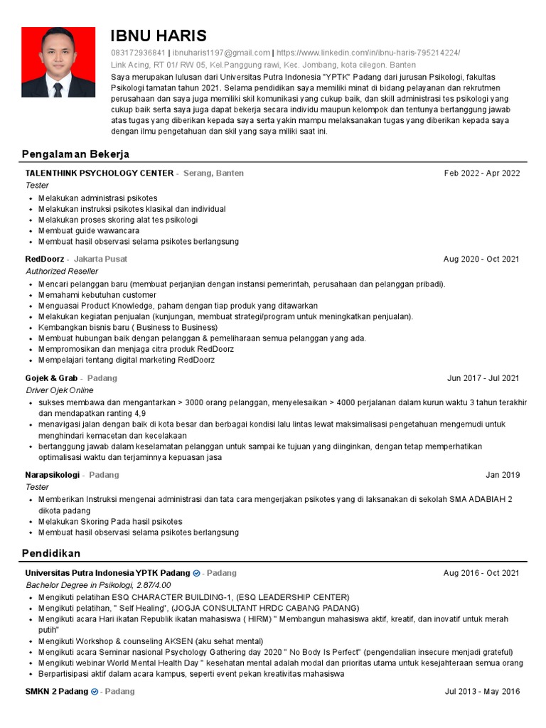 IBNU HARIS-resume. | PDF