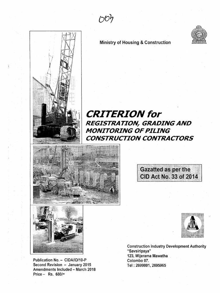 090) Criterion For Registration, Grading and Monitoring of Piling Construction Contractors | PDF