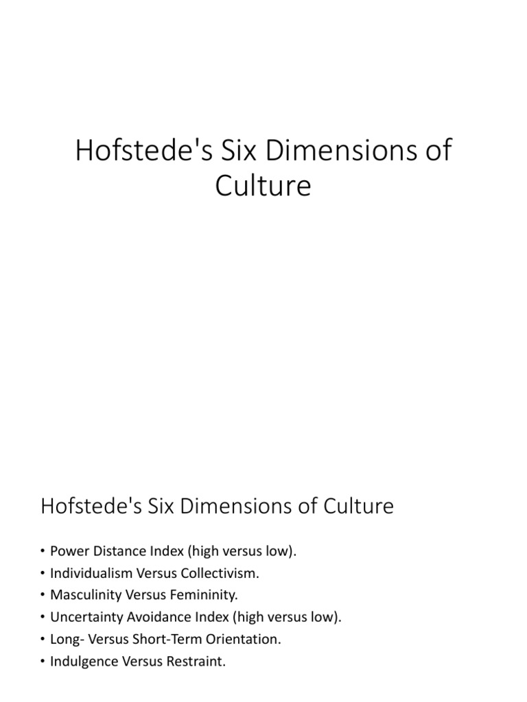 Hofstede Model | PDF
