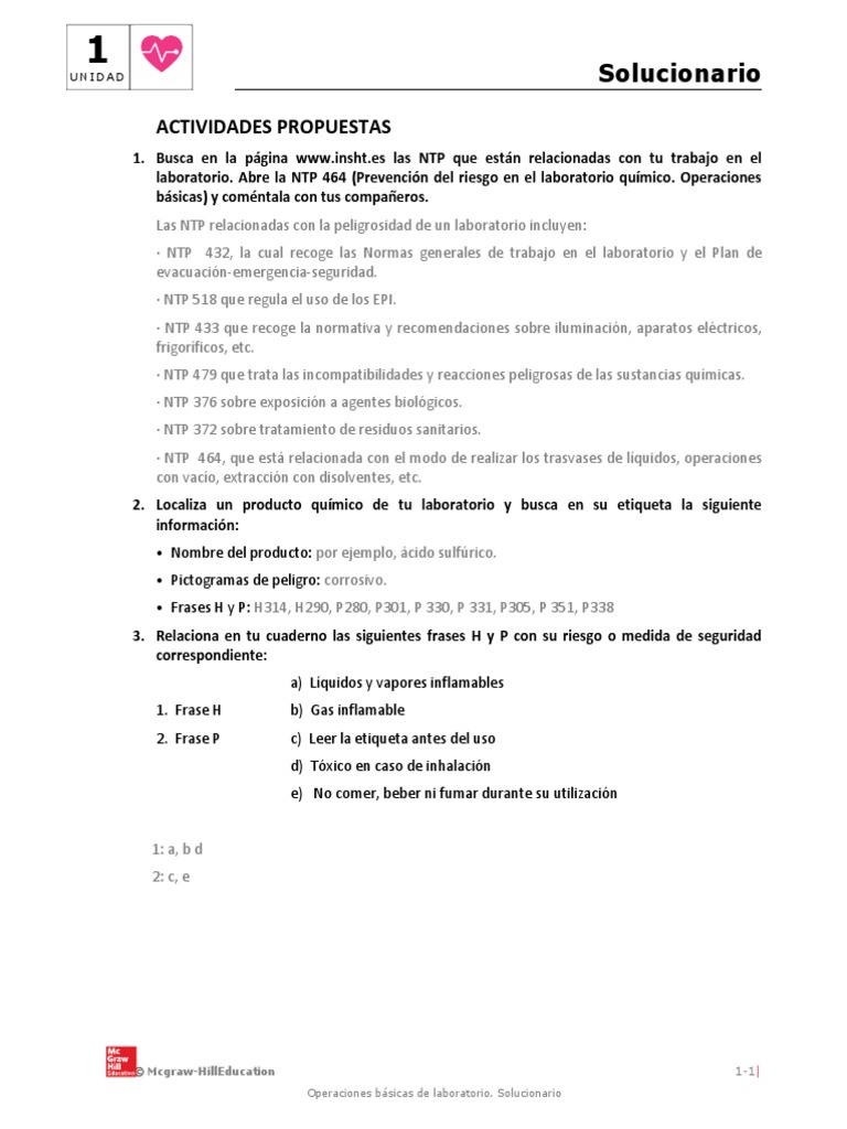 OBL Solucionario Ud1 Libro Alumno | PDF | Residuos | Laboratorios