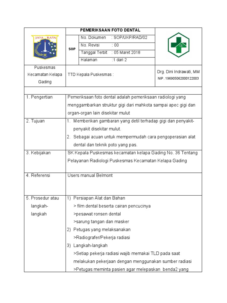 Sop Dental Foto V | PDF