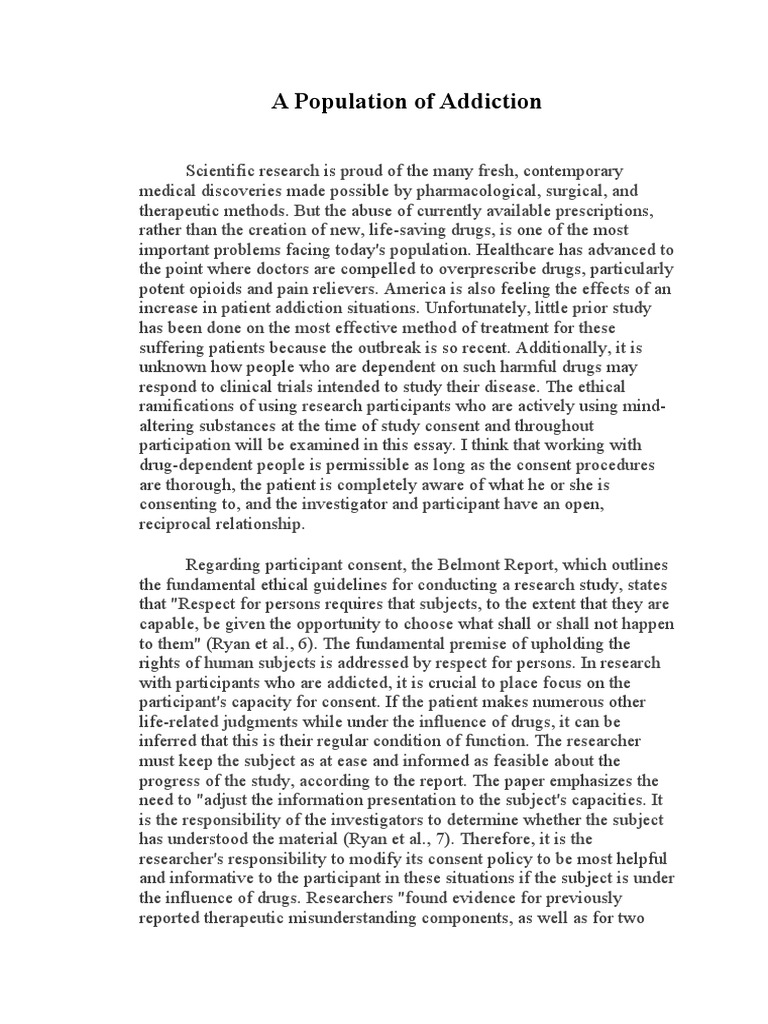 A Population of Addiction | PDF | Informed Consent | Opioid