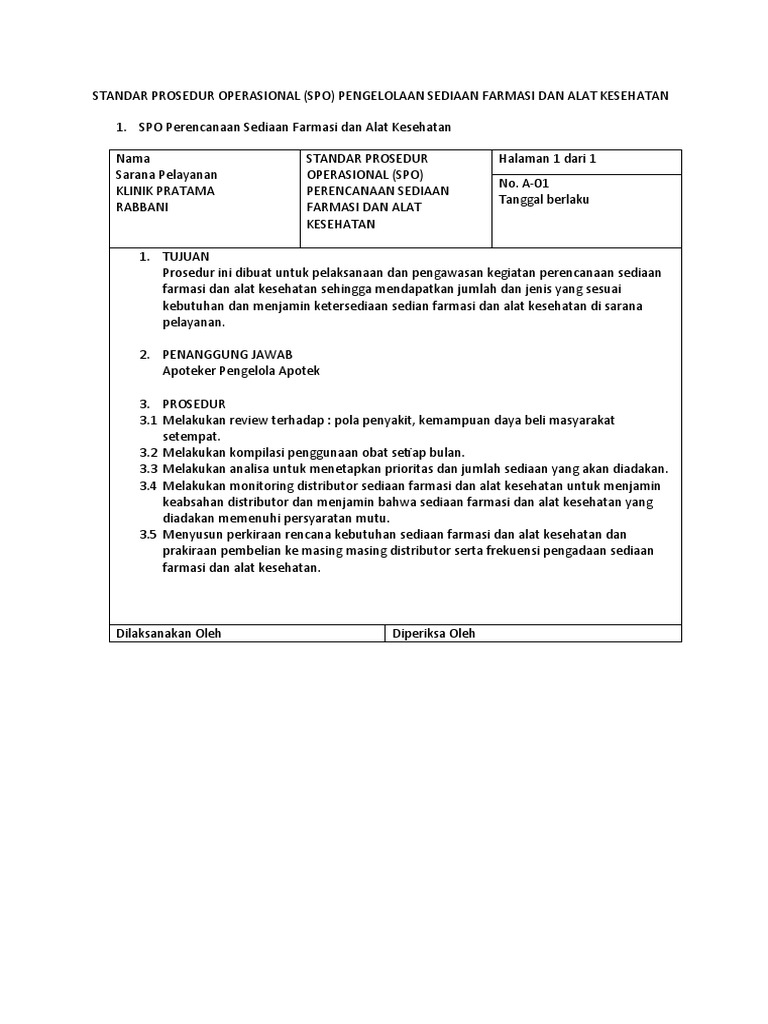 Sop Klinik | PDF