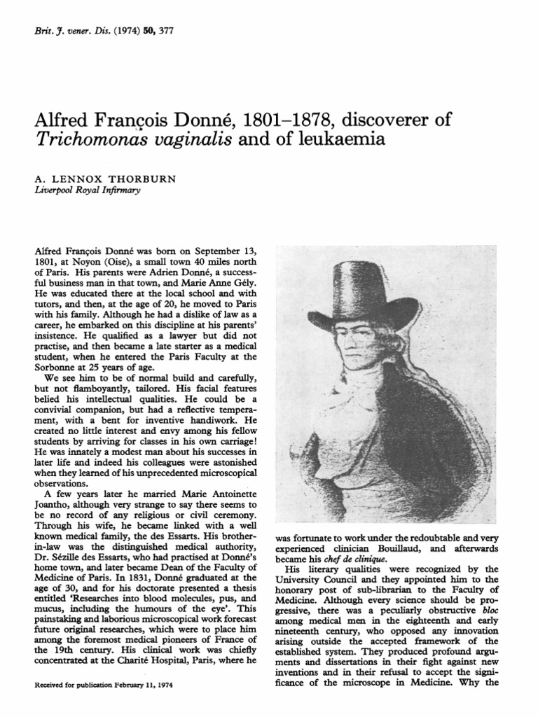 Alfred Francois Donne, | Lecture | White Blood Cell