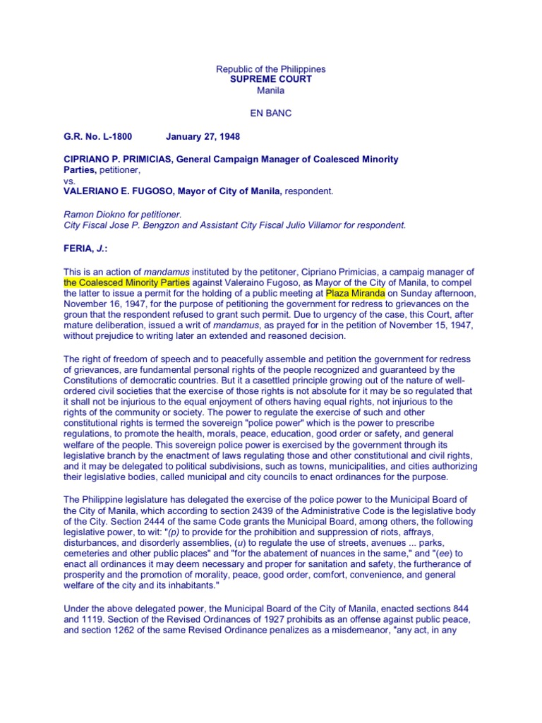 FUGOSO | PDF | Freedom Of Speech | Local Ordinance