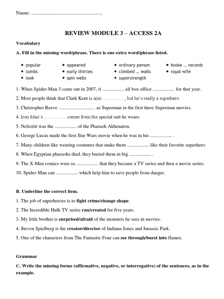 Review Module 3 | PDF | Superheroes | Superman